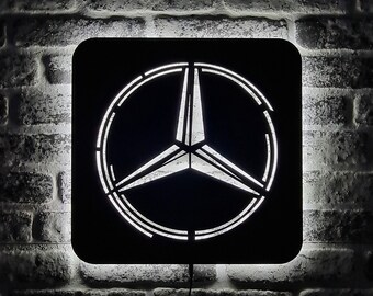 Mercedes Benz Neon Lighted Sign, Garage Wall Decor, Mercedes Fans Gift ...
