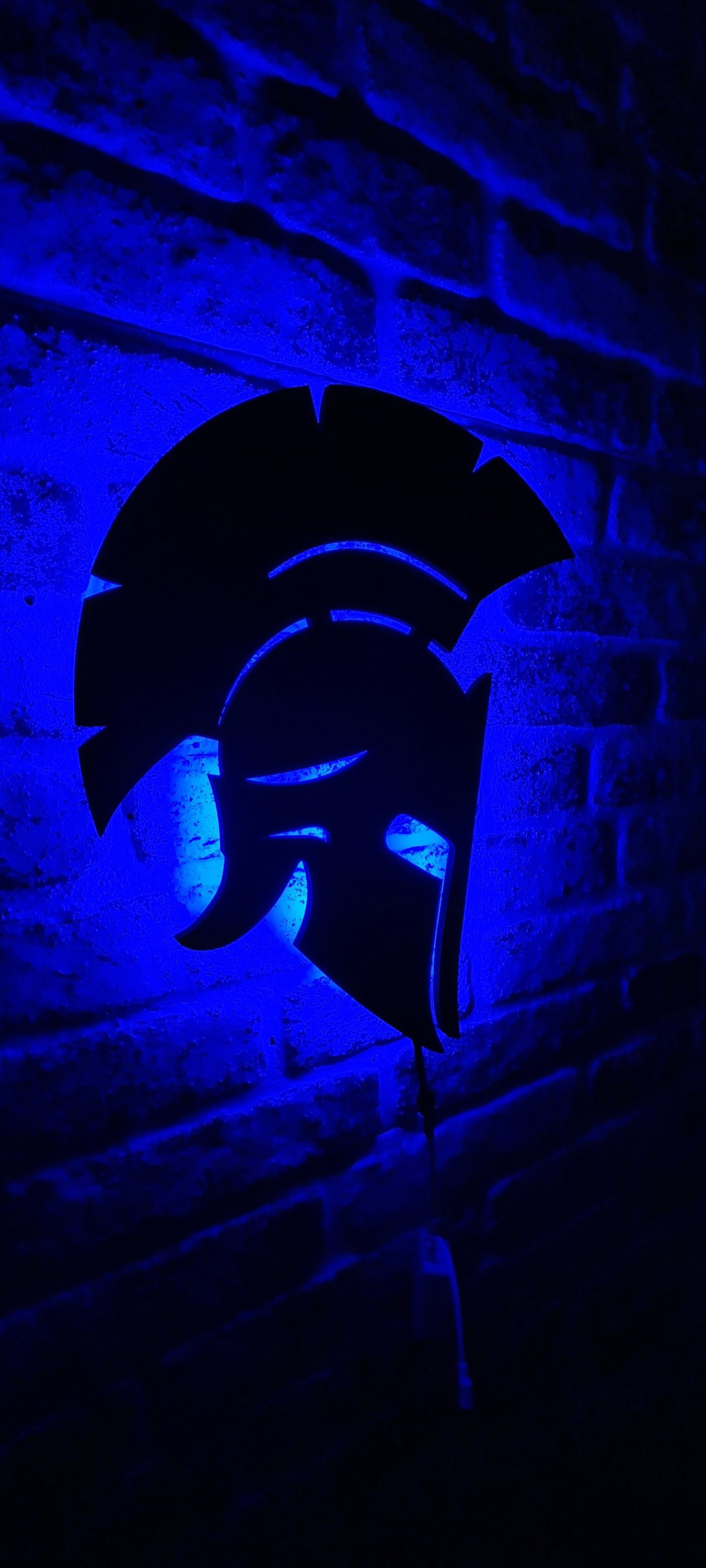 Spartan Helmet Led Sign, Spartan Led Lighted Wall Decor, Handmade Led ...