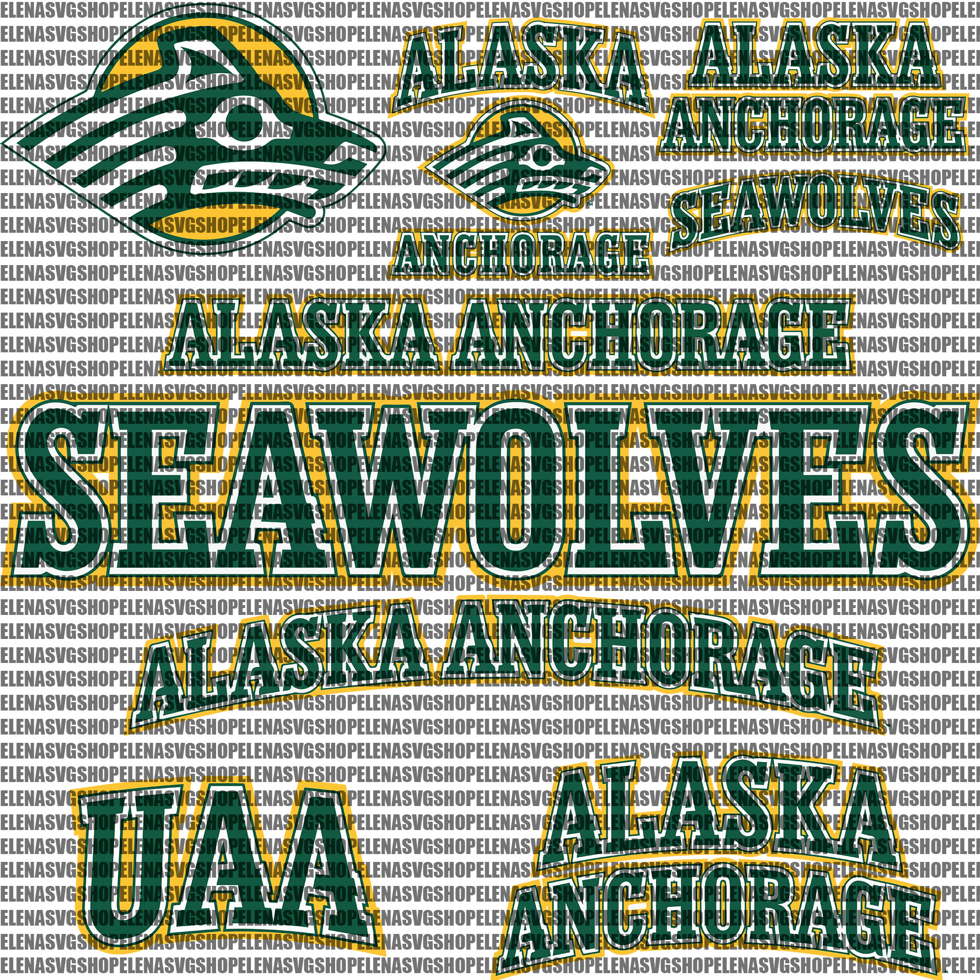 Seawolwes SVG, Football Team SVG, Collage, Game Day, Basketball, Alaska ...