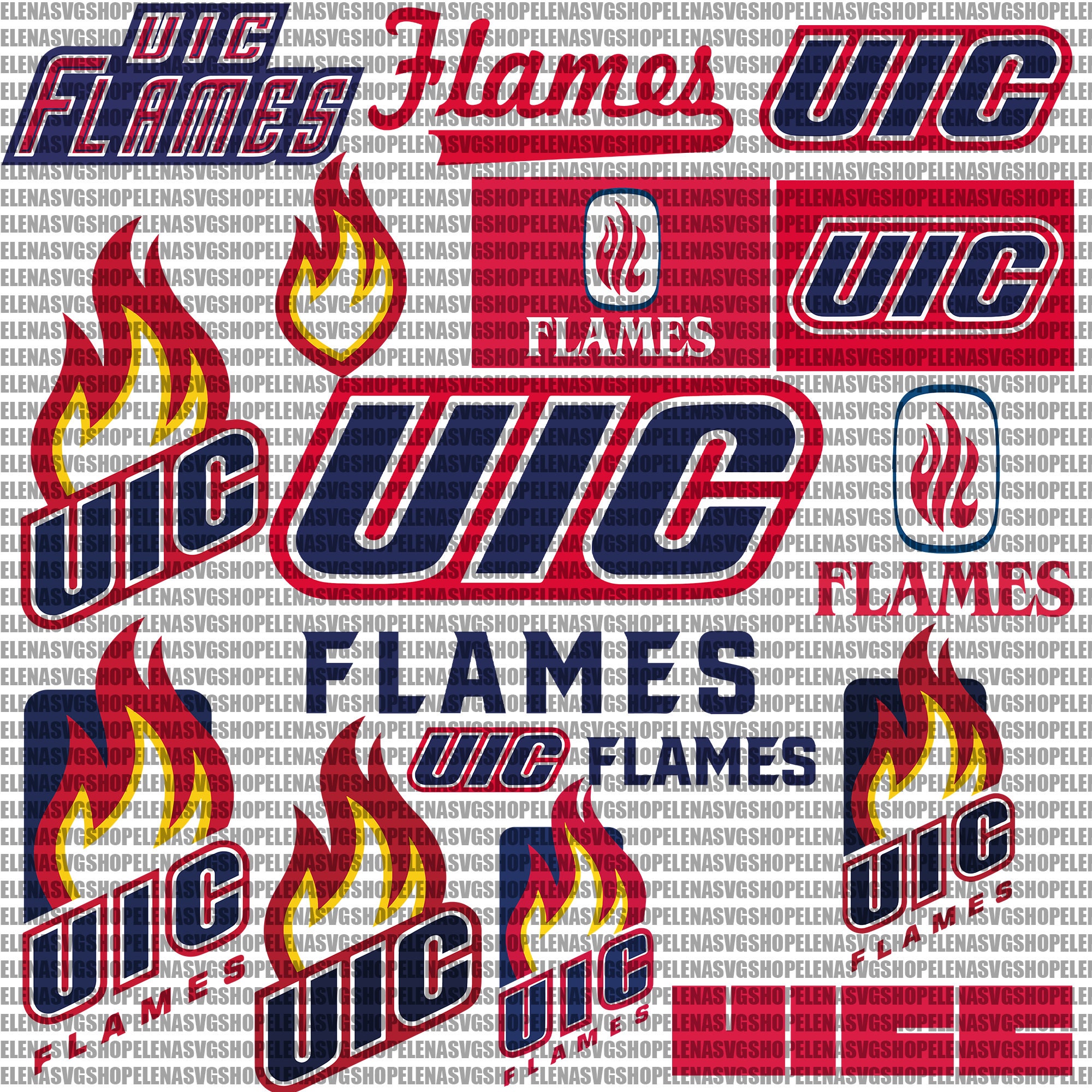 Illinois Chicago SVG, Flames SVG, UIC, Game Day, College, University ...
