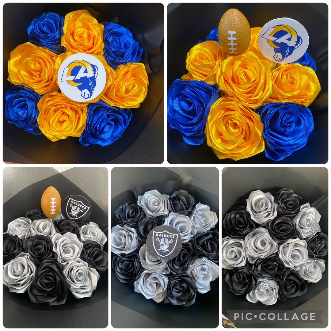 Customizable NFL Team Ribbon Rose Bouquet Handmade Football Super Bowl ...