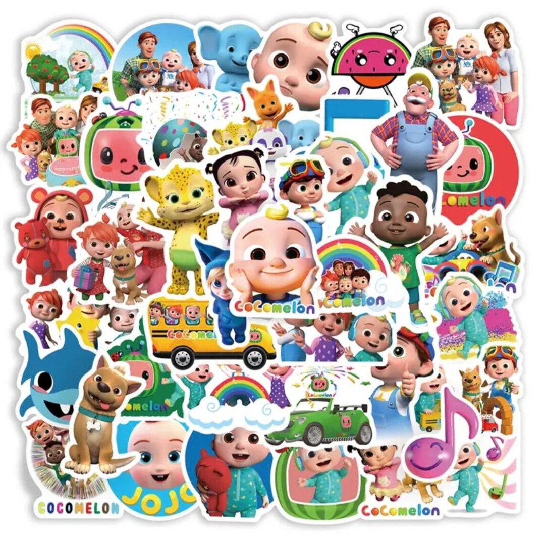 50 Pcs Cocomelon / Word Party Waterproof Stickers - Etsy