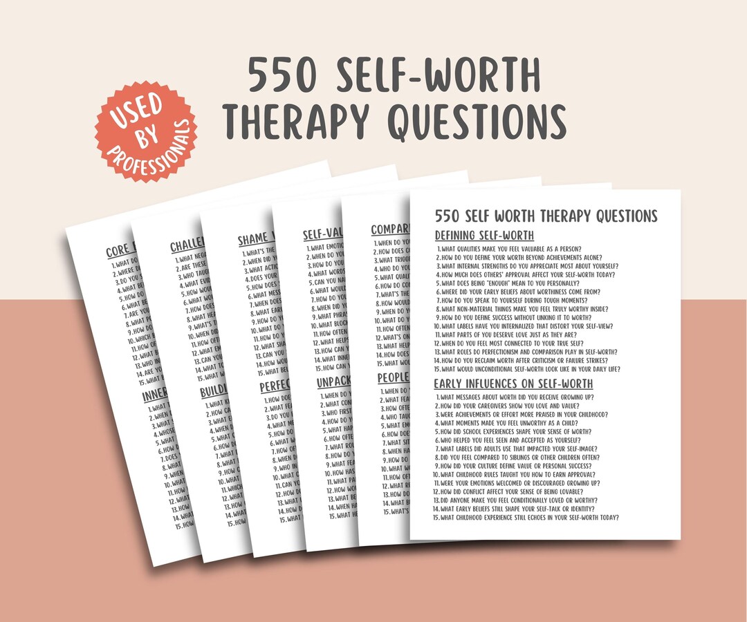 550 Self-worth Therapy Questions, Mental Health Prompts, Confidence ...