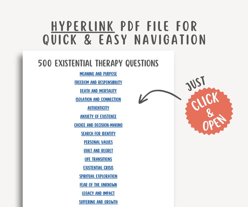 500 Existential Therapy Questions, Self Discovery Journal, Shadow Work ...