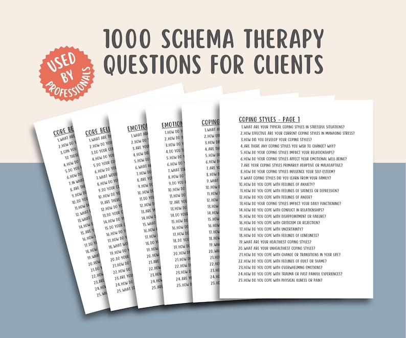 1000 Schema Therapy Questions, Early Maladaptive Schemas, Mental Health ...