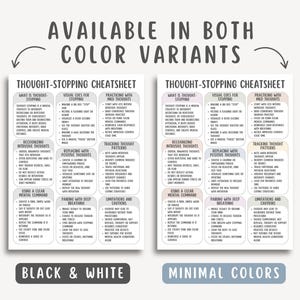 Thought-stopping Cheatsheet, Intrusive Thought Guide, Cognitive ...