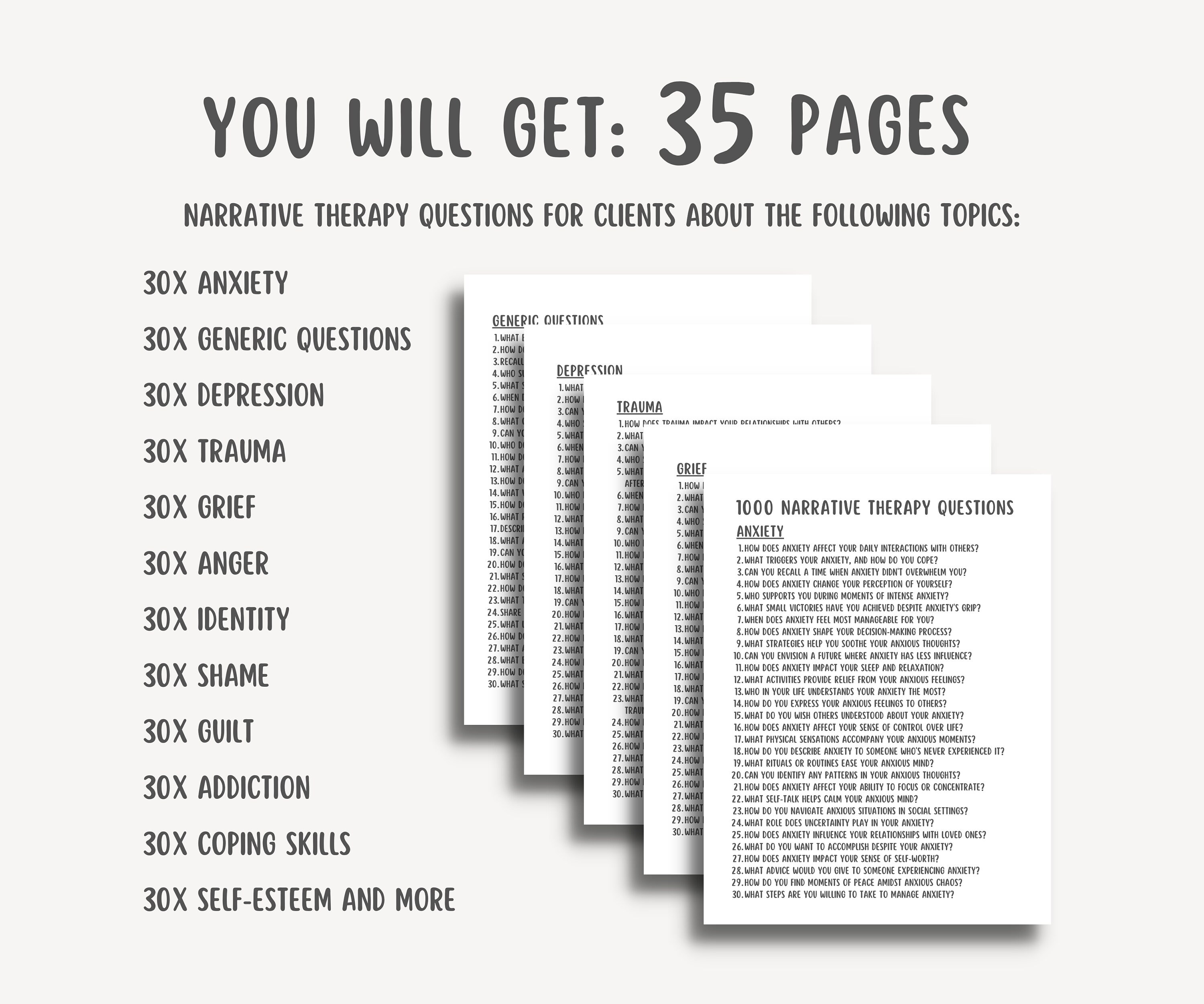 1000 Narrative Therapy Questions, Therapy Interventions Cheatsheet, IFS ...