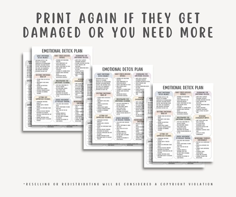 Emotional Detox Plan Cheatsheet, Emotional Release Toolkit, Stress ...