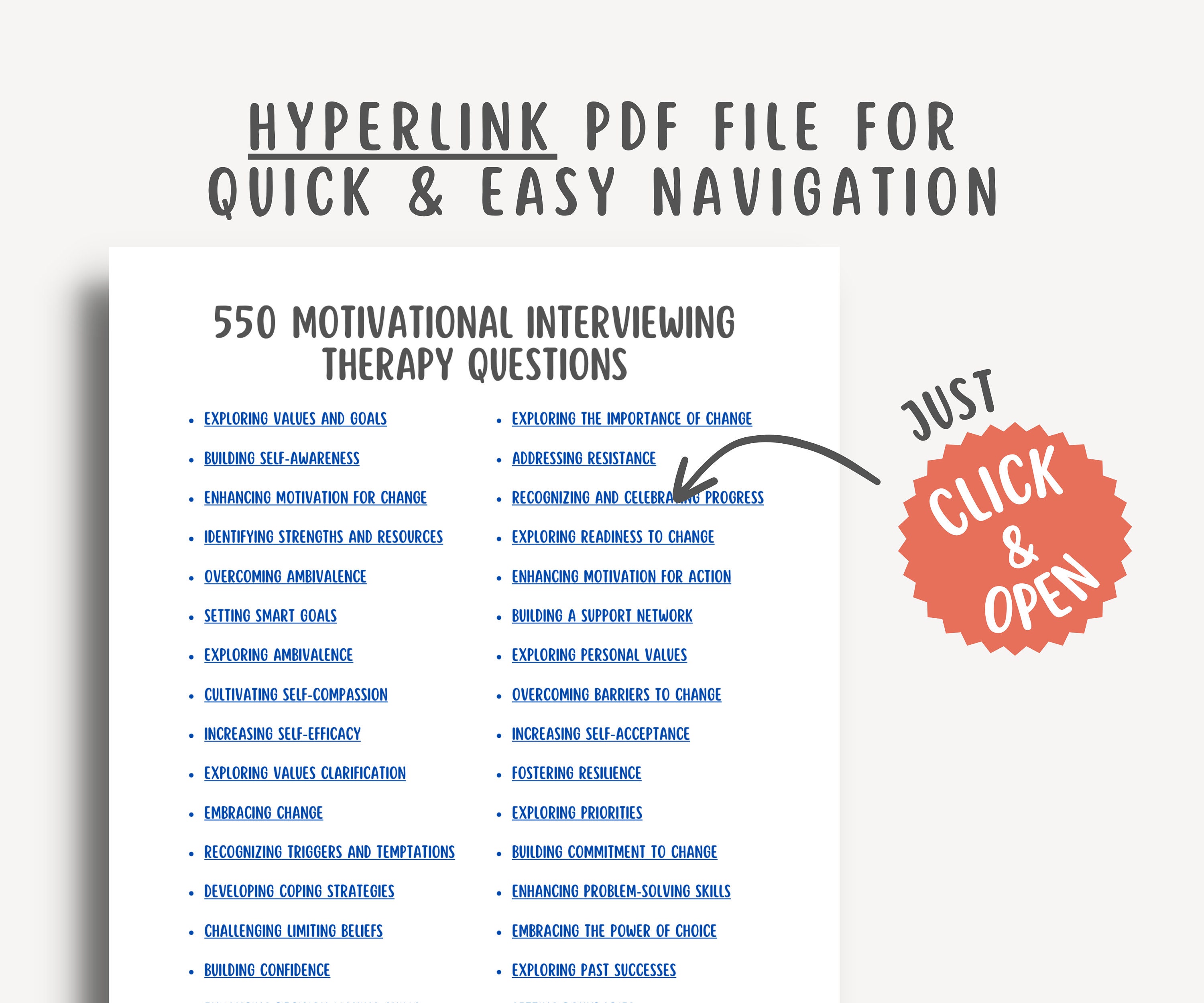 550 Motivational Interviewing Questions, MI Psychotherapy Notes Stages ...