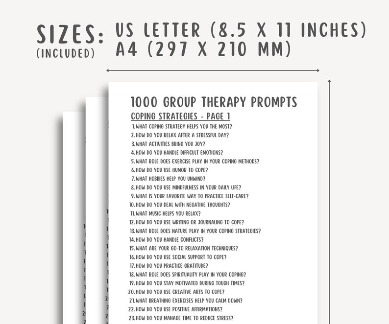1000 Group Therapy Prompts, Open Ended Questions for Group Therapy ...