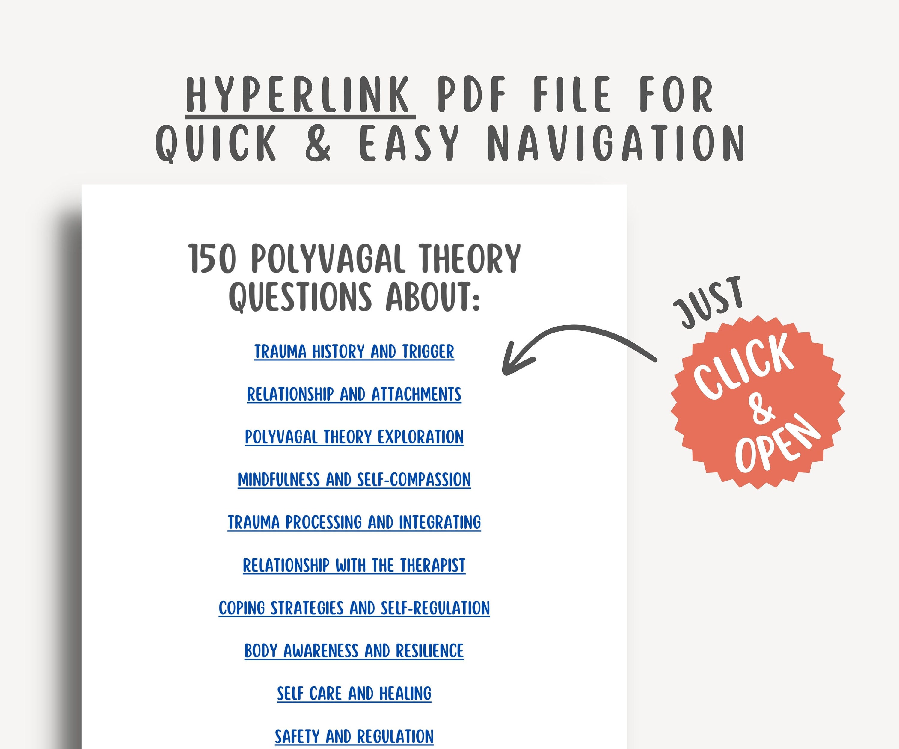 150 Polyvagal Theory Questions, Therapy Interventions Cheat Sheet ...