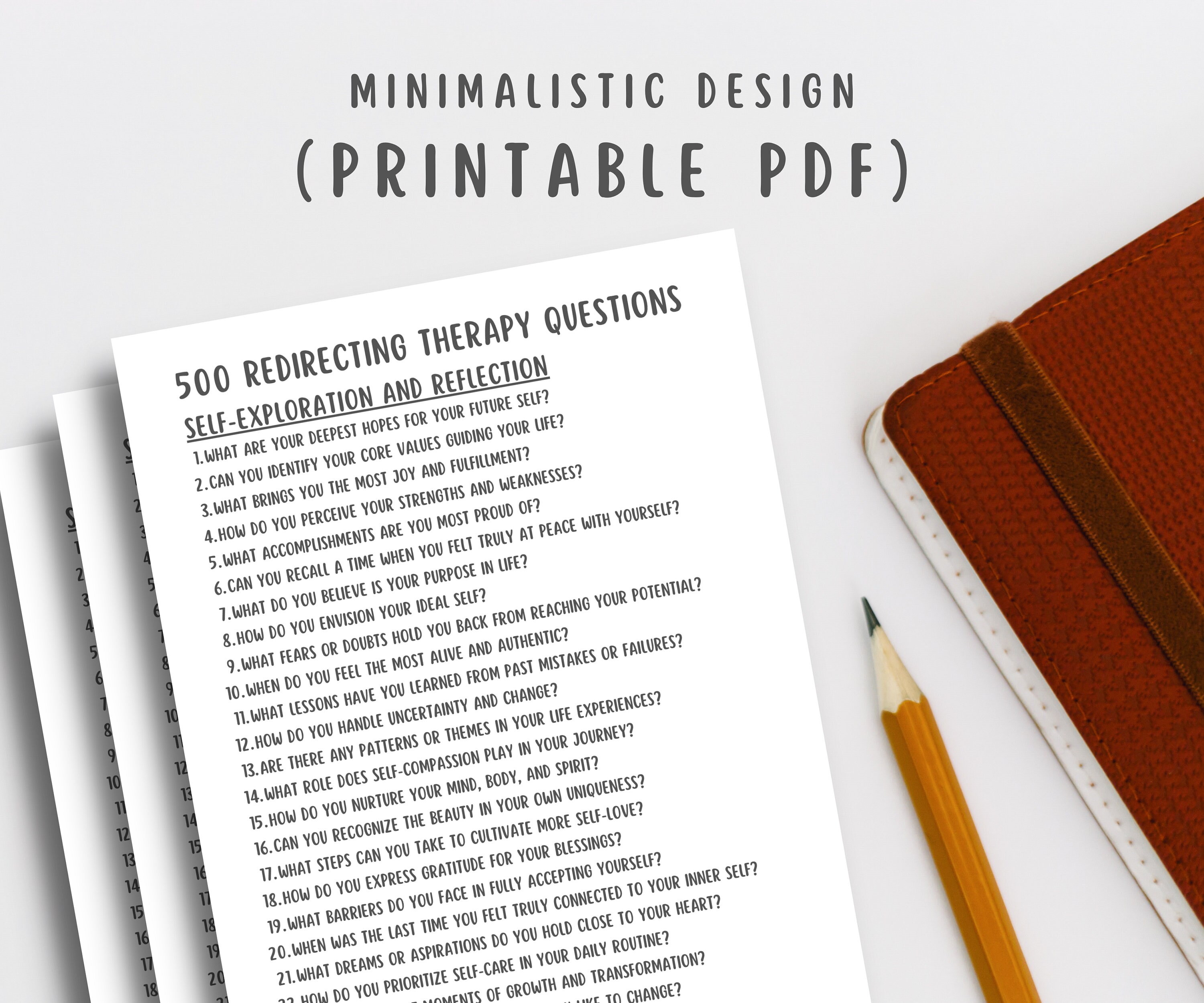 500 Redirecting Therapy Questions, Psychotherapy Reference Sheet ...