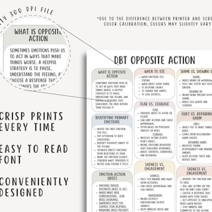 DBT Opposite Action Cheat Sheet PDF, Emotion Regulation, Coping Skills ...