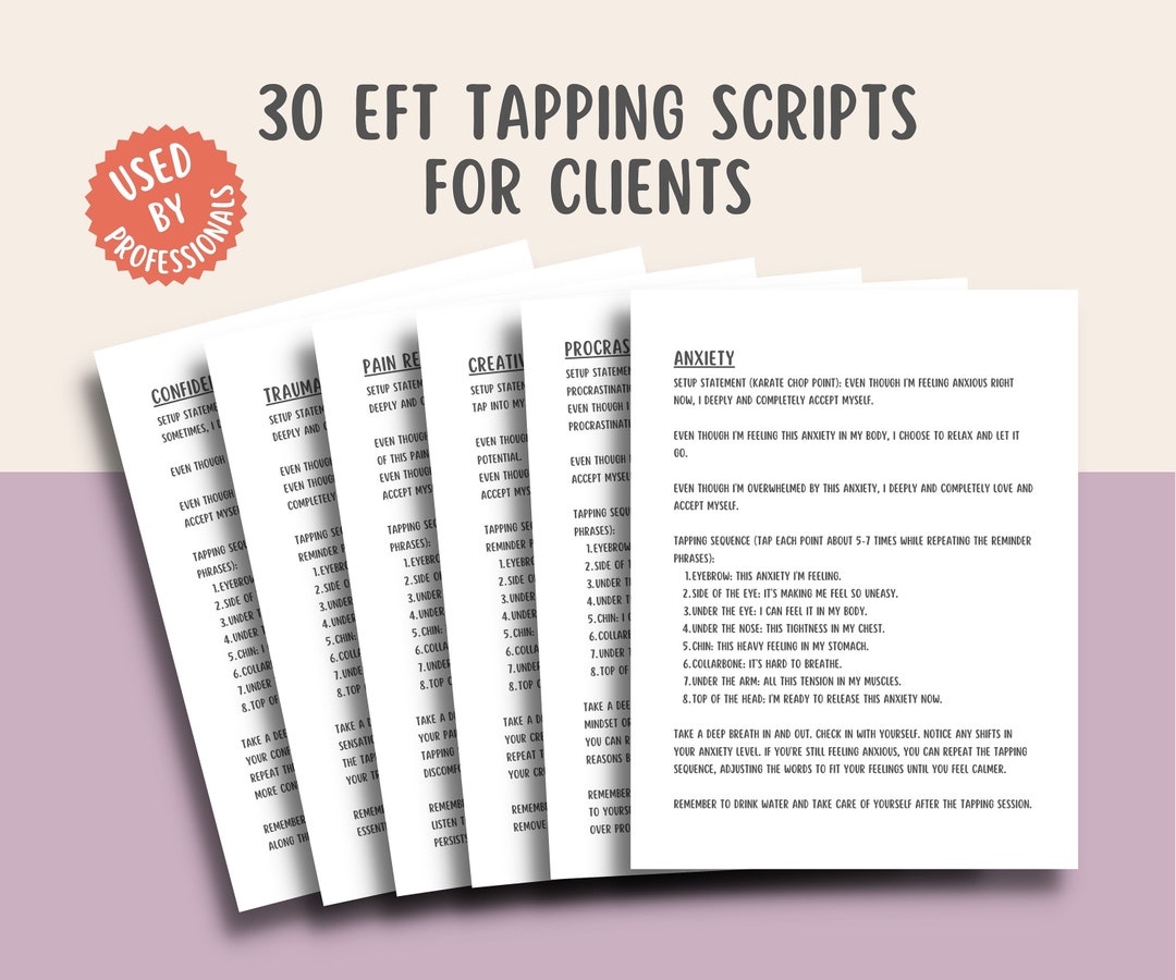 30 EFT Tapping Therapy Scripts, Somatic Coping Skills, Emotionally ...