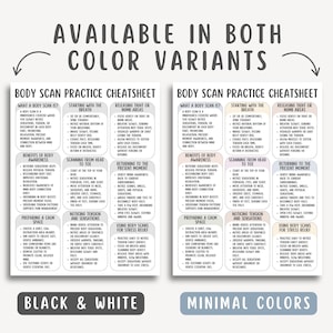 Body Scan Practice Cheatsheet, Mindfulness Body Awareness, Relaxation ...