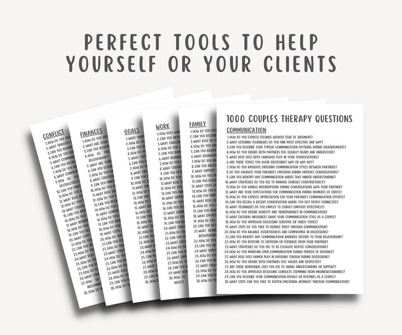 1000 Couples Therapy Questions, Marriage Counselling Session Questions ...