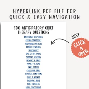 500 Anticipatory Grief Therapy Questions, Grief and Loss Interventions ...