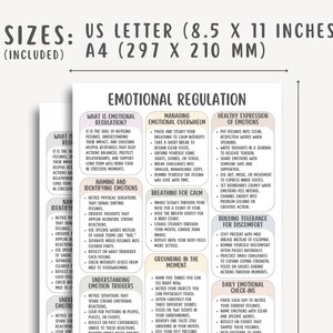 Emotional Regulation Cheatsheet, Coping Skills Chart, Distress ...