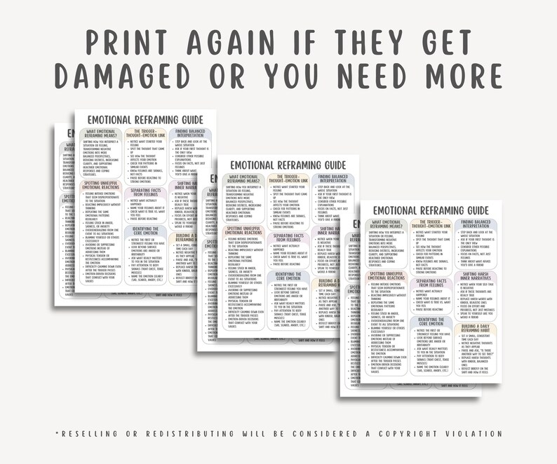 Emotional Reframing Guide, Cognitive Shift Tools, Thought ...