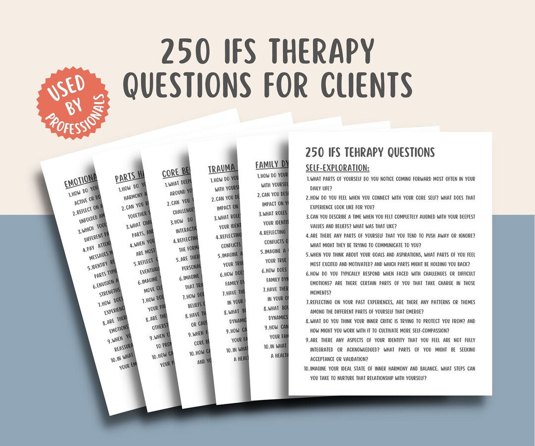 250 IFS Therapy Questions, Internal Family Systems Therapy Cheat Sheet ...