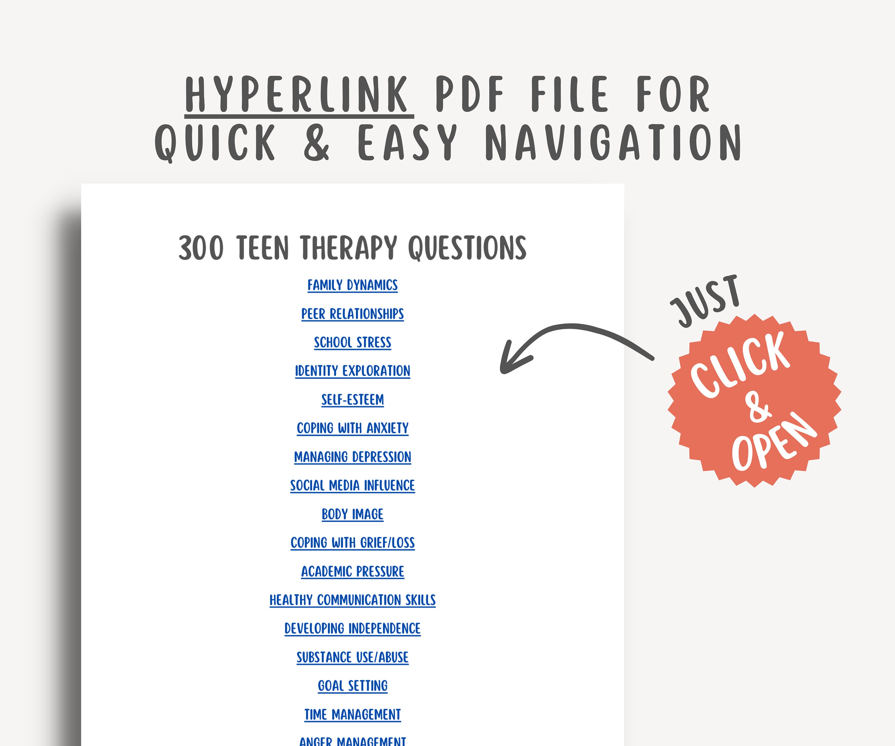 300 Teen Therapy Questions Bundle, Teen Check in Questions for School ...