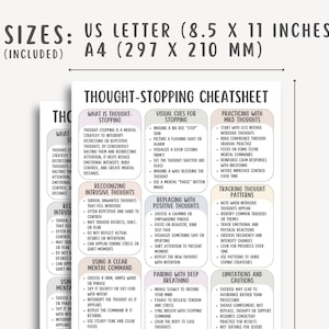 Thought-stopping Cheatsheet, Intrusive Thought Guide, Cognitive ...