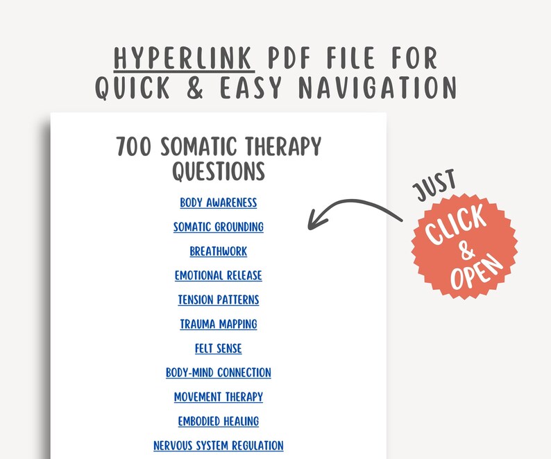 700 Somatic Therapy Questions, Nervous System Regulation Body Awareness ...