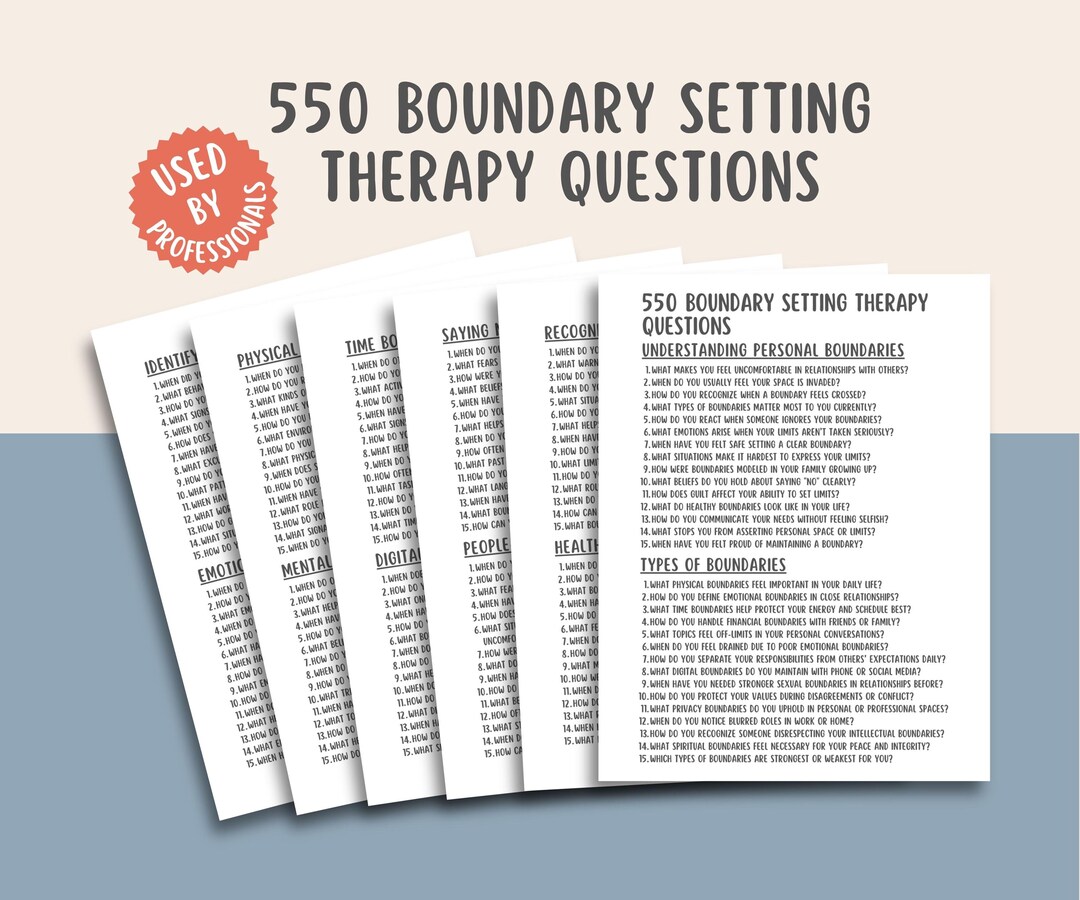 550 Boundary Setting Therapy Questions, Emotional Boundaries, Assertive ...