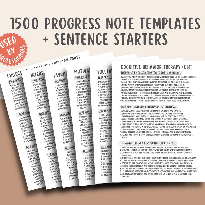 Psychotherapy Notes Templates - Etsy
