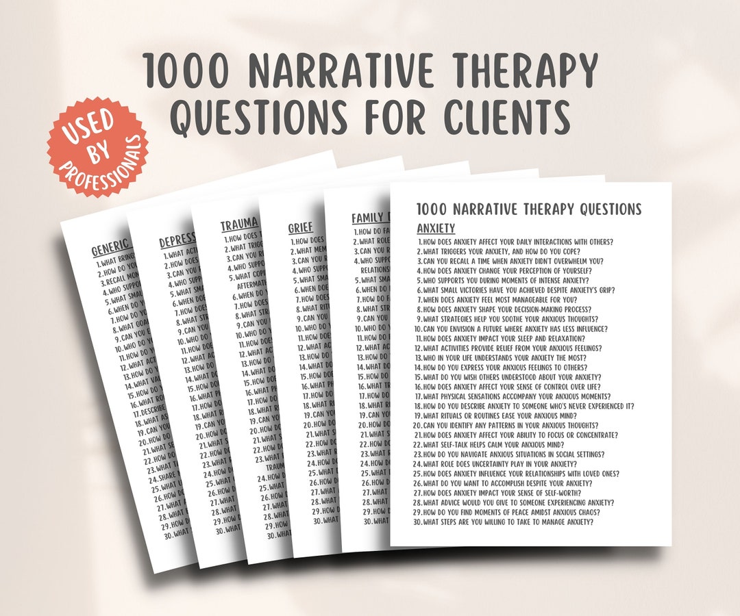 1000 Narrative Therapy Questions, Therapy Interventions Cheatsheet, IFS ...
