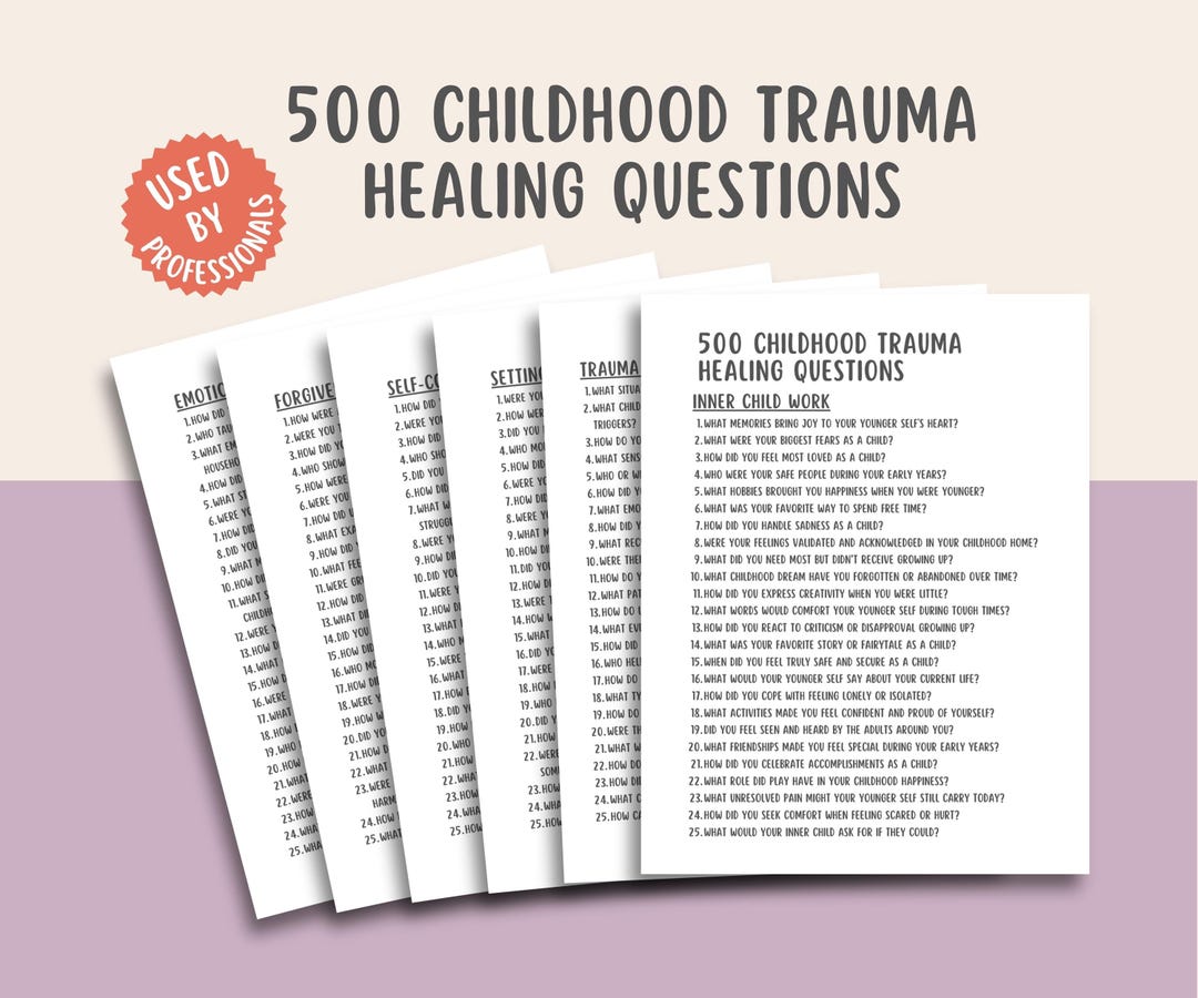 500 Childhood Trauma Healing Questions, Inner Child Work, Emotional ...