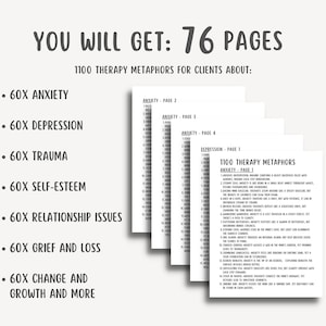 1100 Therapy Metaphors Bundle, Therapy Interventions Cheat Sheet ...
