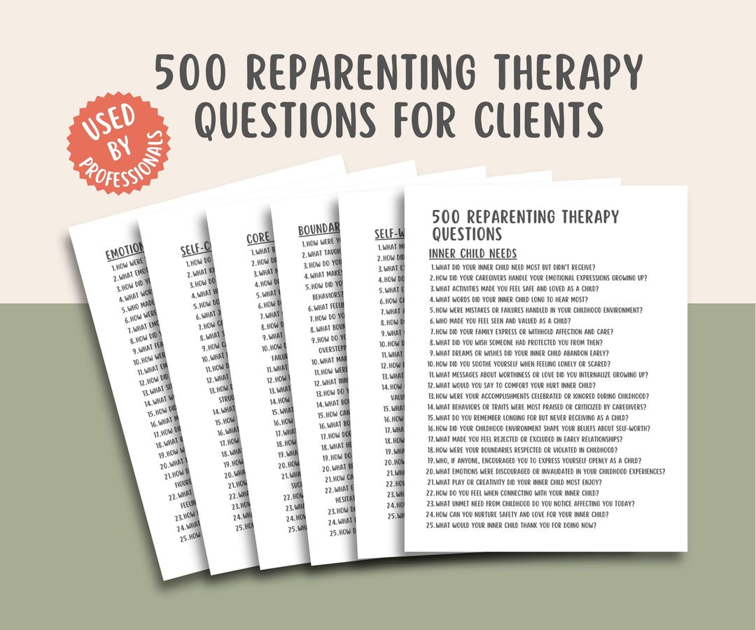 500 Reparenting Therapy Questions, Childhood Trauma, PTSD Healing and ...