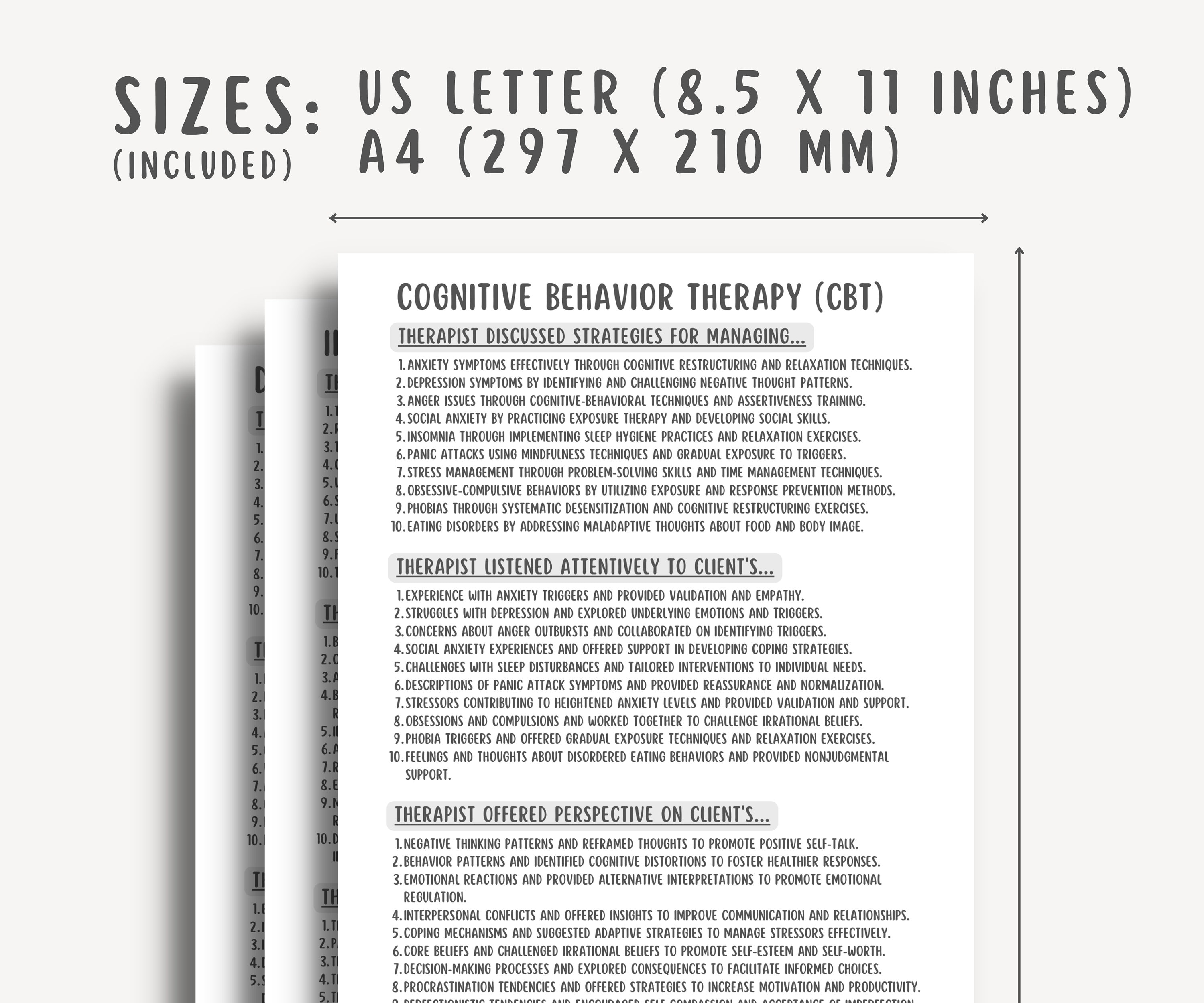 1500 Progress Note Templates With Sentence Starters, Psychotherapy ...