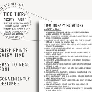 1100 Therapy Metaphors Bundle, Therapy Interventions Cheat Sheet ...