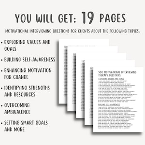 550 Motivational Interviewing Questions, MI Psychotherapy Notes Stages ...