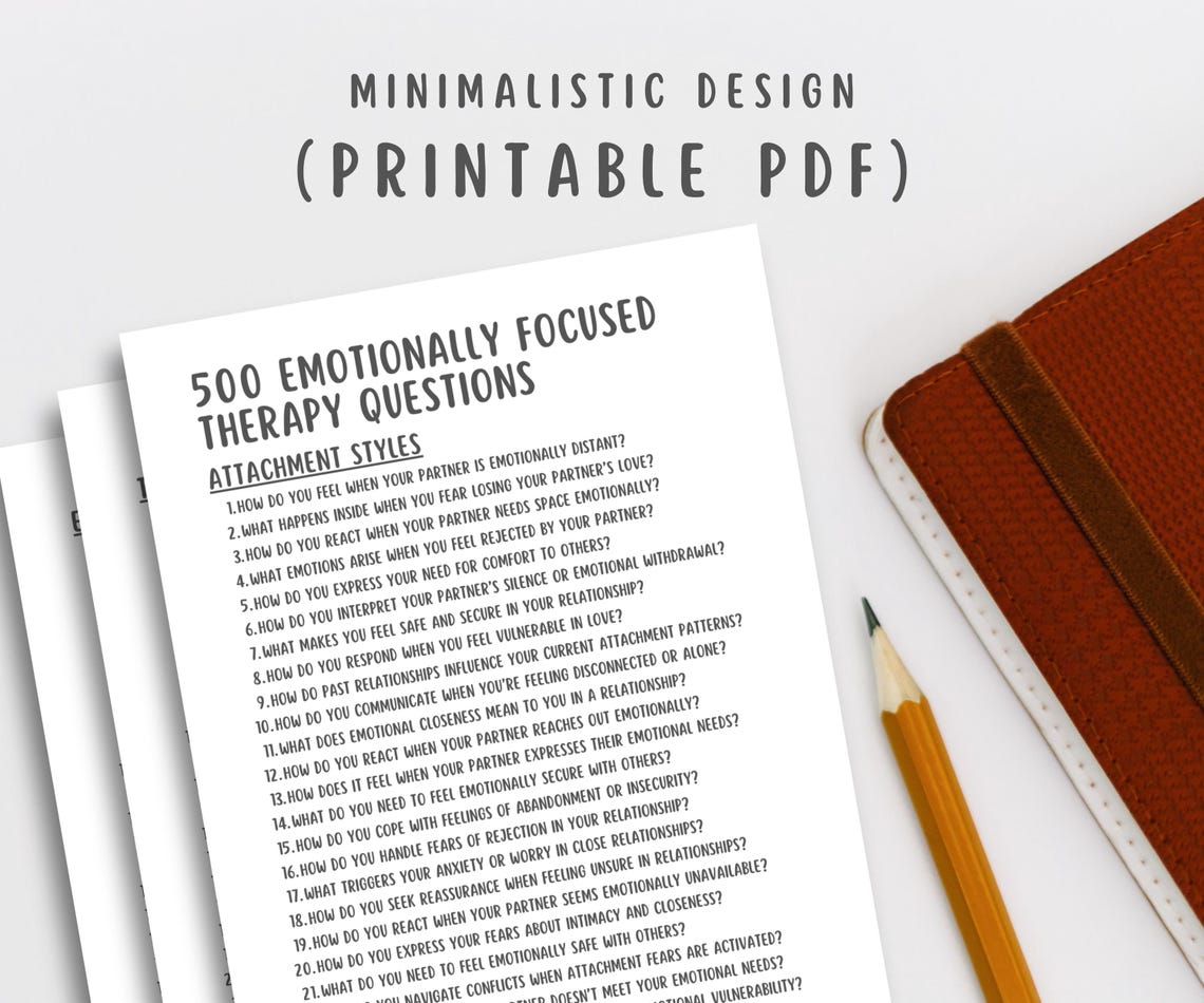 500 Emotionally Focused Therapy EFT Questions, Therapy Interventions ...