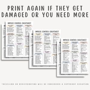 Impulse Control Skills Chart, Emotional Regulation Guide, Mindful ...