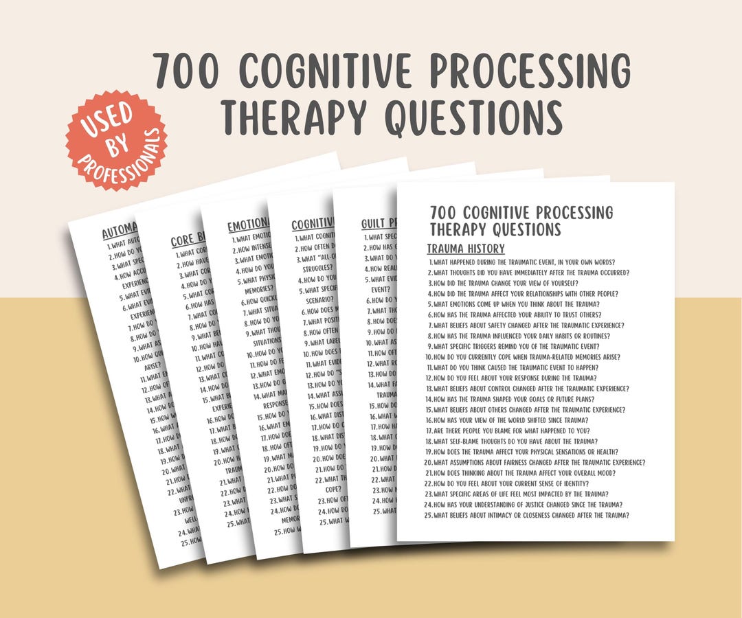 700 Cognitive Processing Therapy Questions, Trauma Relief, Automatic ...