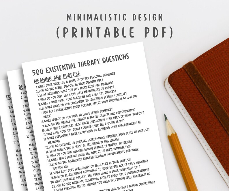 500 Existential Therapy Questions, Self Discovery Journal, Shadow Work ...