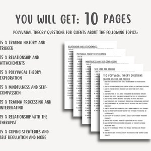 150 Polyvagal Theory Questions, Therapy Interventions Cheat Sheet ...