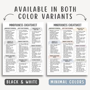 Mindfulness Cheat Sheet, Meditation Guide, Mental Health Tool, Coping ...