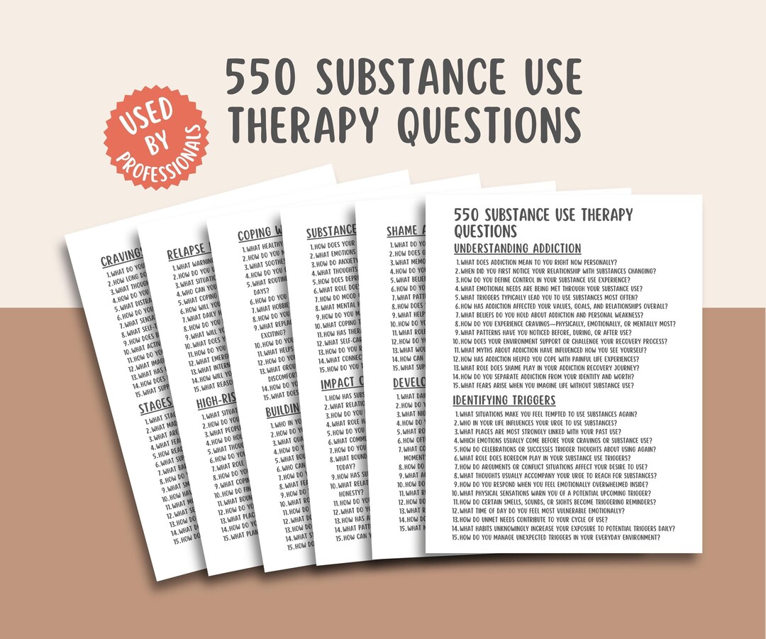 550 Substance Use Therapy Questions, Addiction Recovery Workbook ...