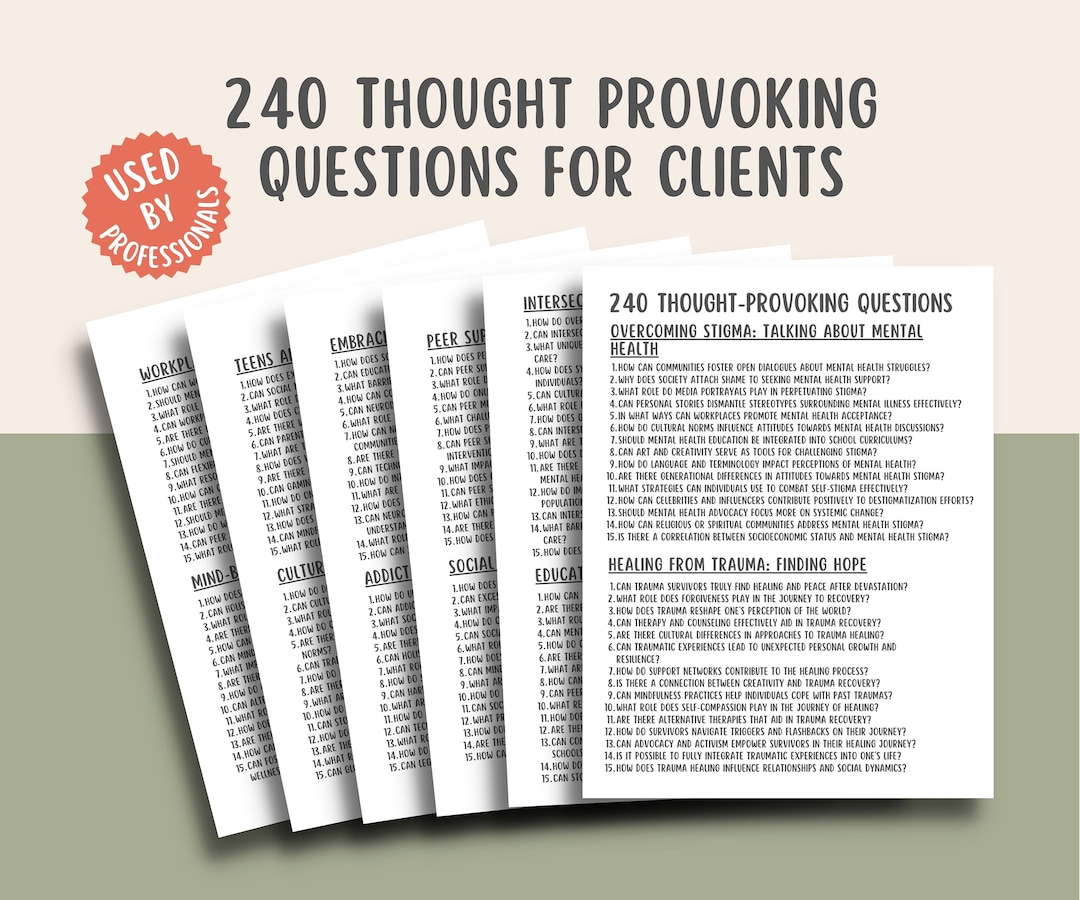 240 Thought Provoking Questions, Emotional Processing Journaling ...