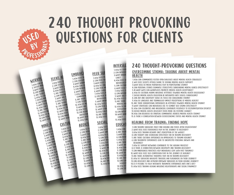 240 Thought Provoking Questions, Emotional Processing Journaling ...