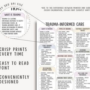 Trauma-informed Care Cheatsheet, Therapist Handout, Trauma Response ...