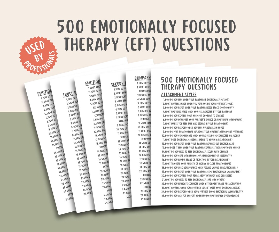 500 Emotionally Focused Therapy EFT Questions, Therapy Interventions ...