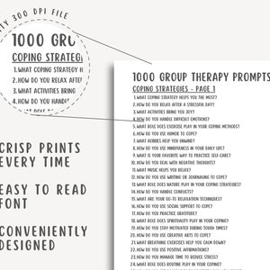 1000 Group Therapy Prompts, Open Ended Questions for Group Therapy ...