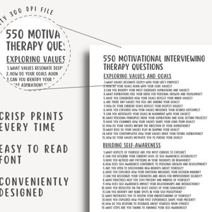 550 Motivational Interviewing Questions, MI Psychotherapy Notes Stages ...