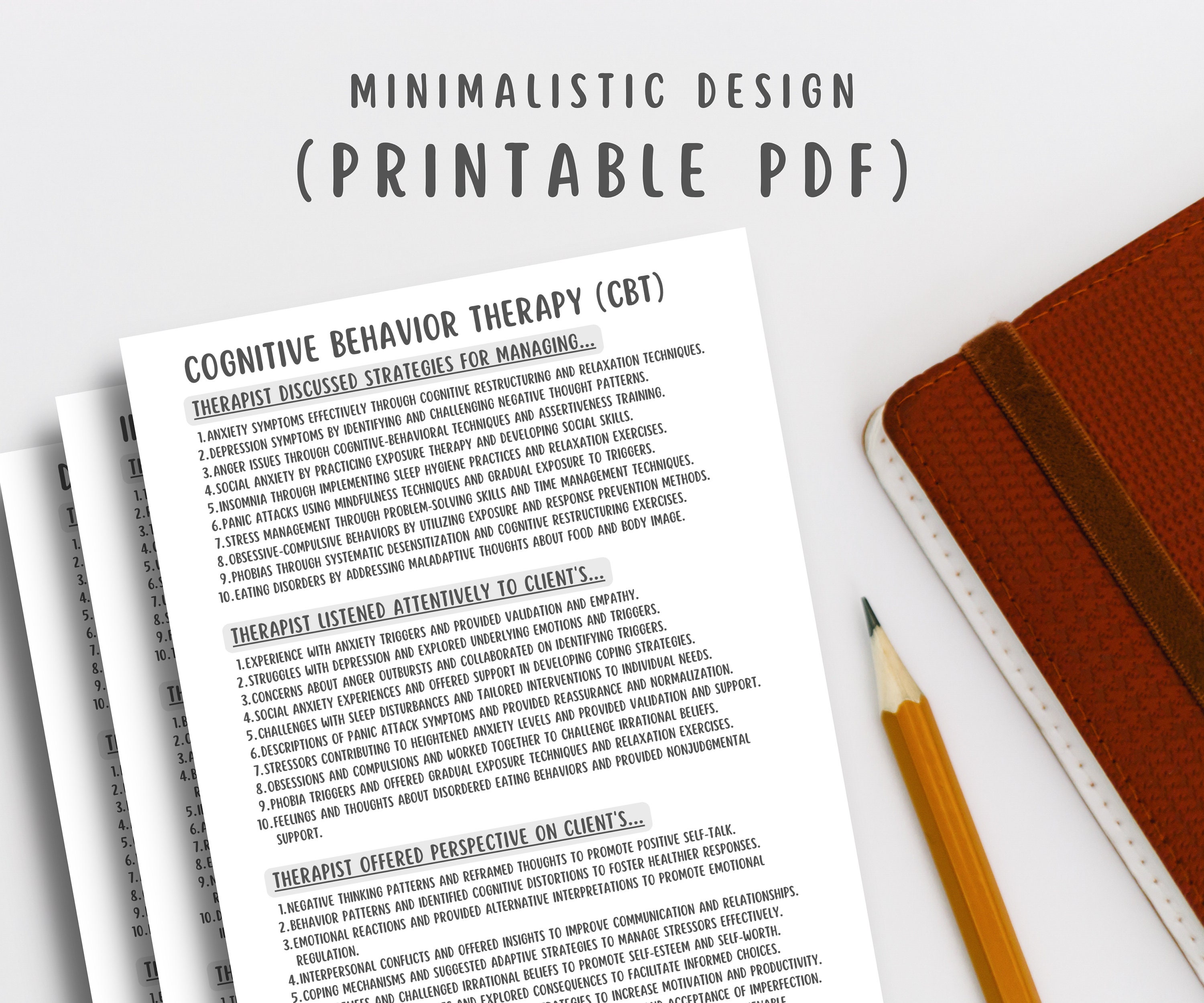 1500 Progress Note Templates With Sentence Starters, Psychotherapy ...